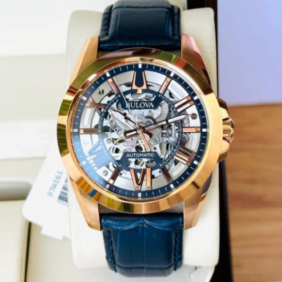 Bulova | Accessories | Bulova Skeleton Automatic Rose Gold Mens Watch ...